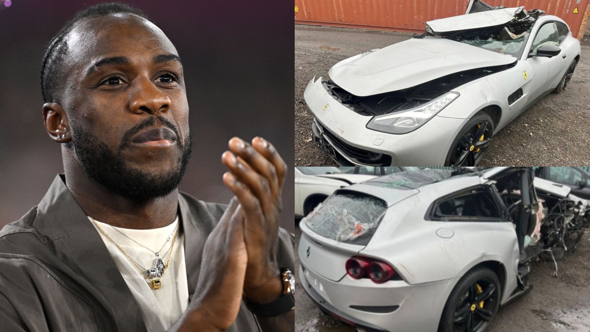 Michail Antonio’s mangled Ferrari sold on eBay for £50,000 after horror crash that almost cost ...